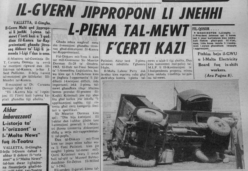 L-ewwel pjani biex titneħħa l-piena tal-mewt f'ċerti każi - talk.mt